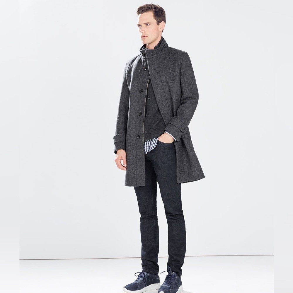 Zara Man Trenchcoat Twill Made In Turkey - Gem